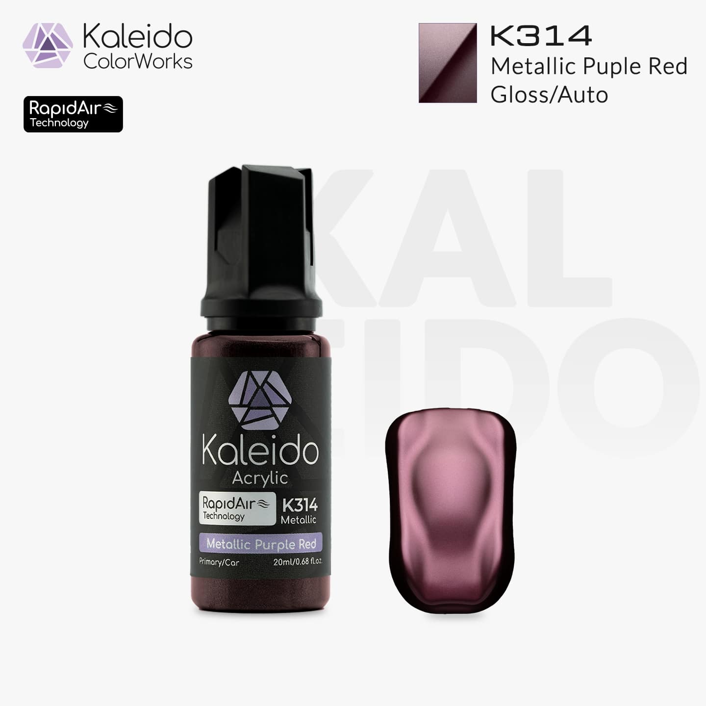 Kaleido Colorworks Water-Based Paint K314 Metallic Purple Red 20ml – Gaahleri