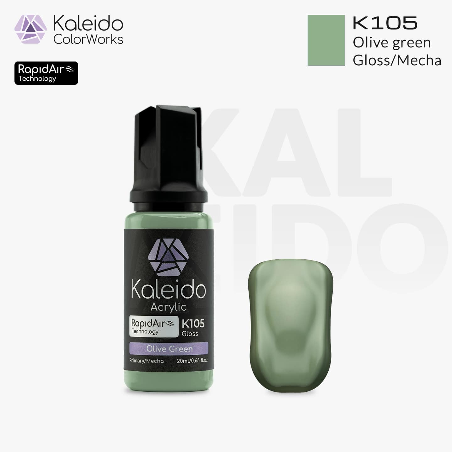 Kaleido Colorworks Water-Based Paint K105 Olive Green 20ml – Gaahleri