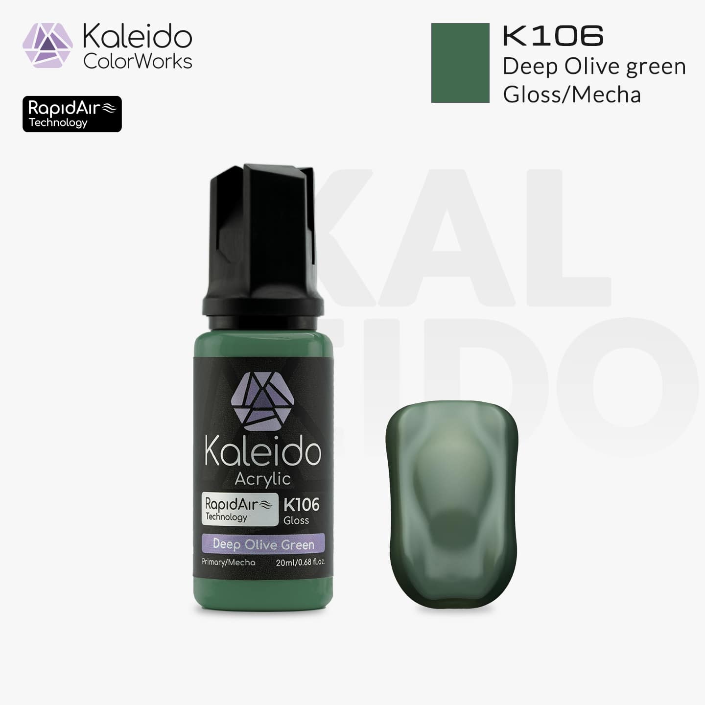 Kaleido Colorworks Water-Based Paint K106 Deep Olive Green 20ml – Gaahleri