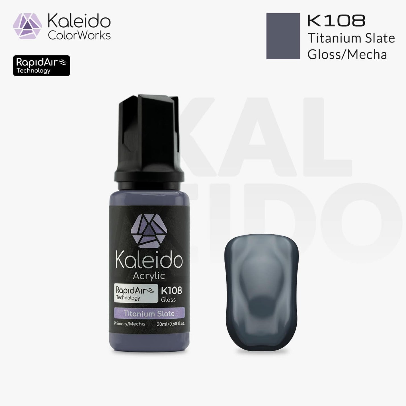 Kaleido Colorworks Water-Based Paint K108 Titanium Slate 20ml – Gaahleri