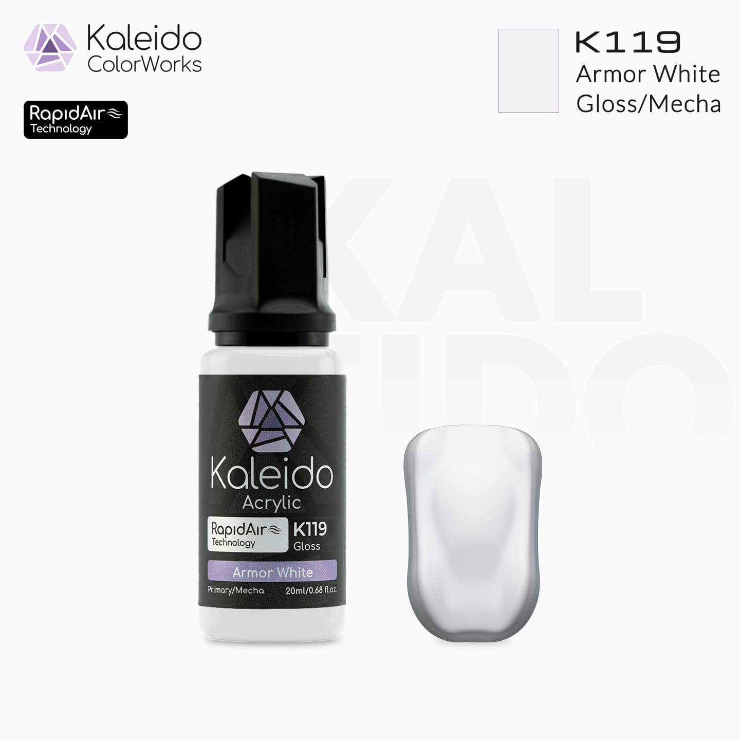 Kaleido Colorworks Water-Based Paint K119 Armor White 20ml – Gaahleri