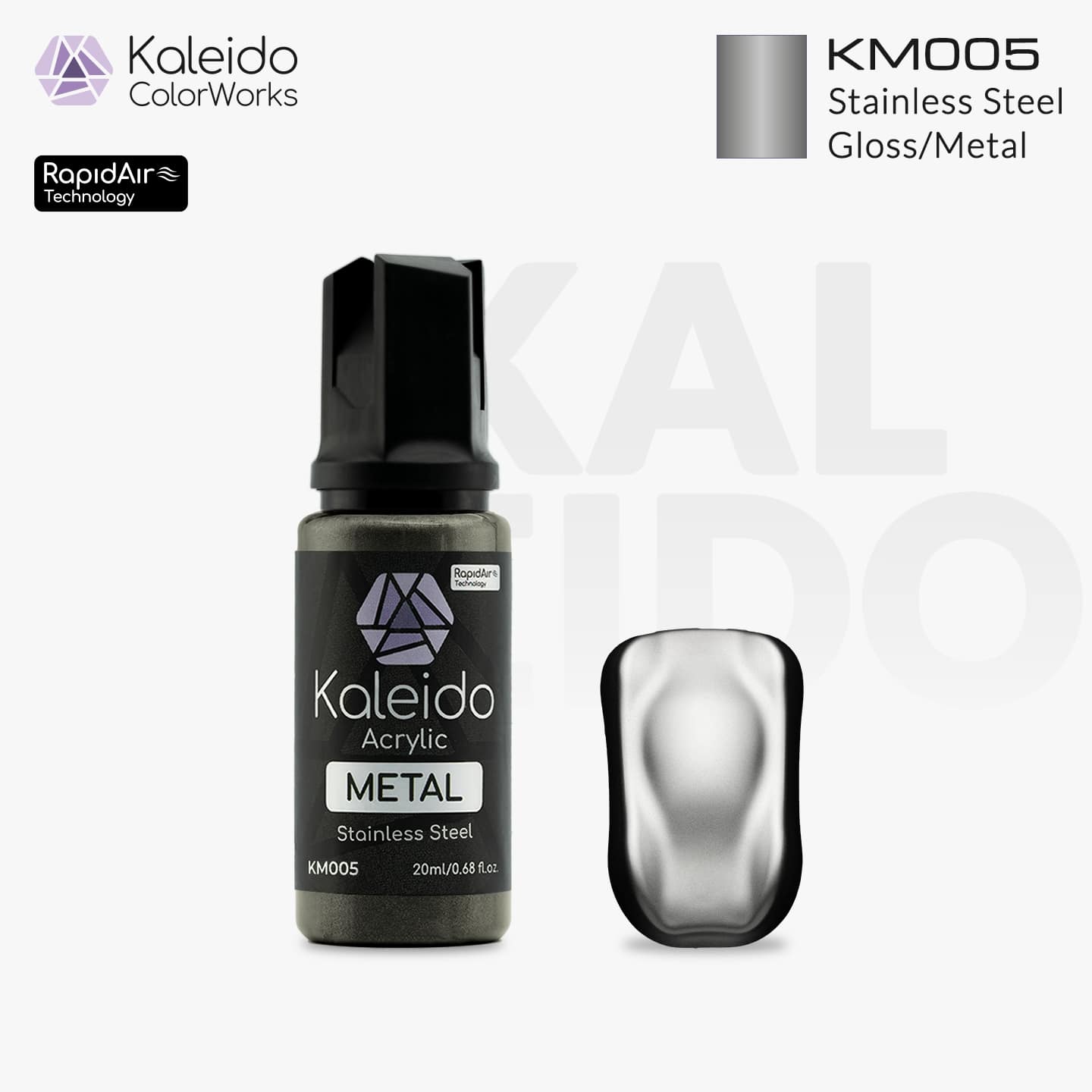 Kaleido Colorworks Water-Based Paint KM005 Stainless Steel 20ml – Gaahleri