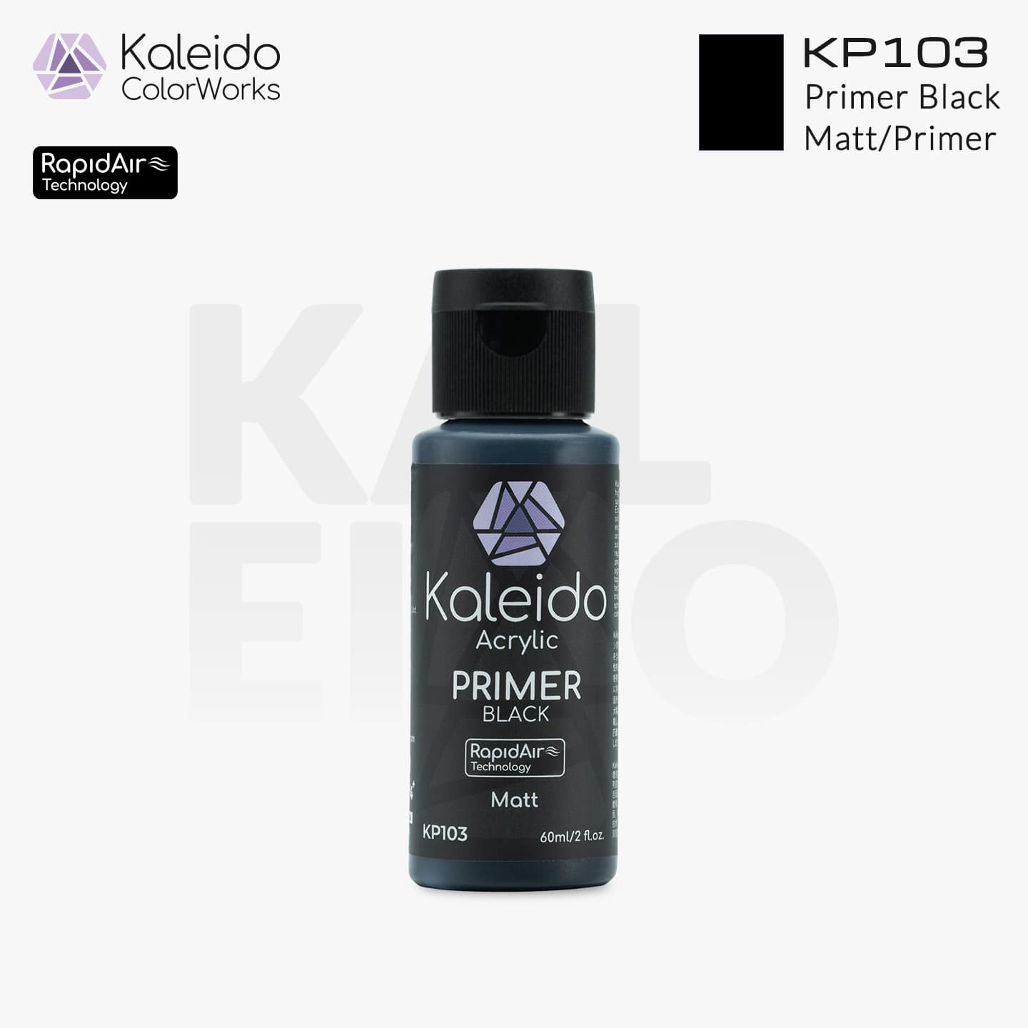 Kaleido Colorworks Water-Based Paint KP103 Primer Black 60ml – Gaahleri