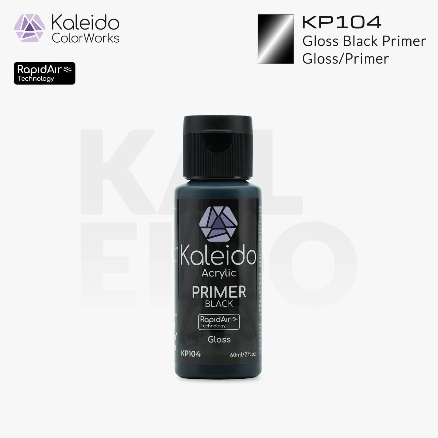 Kaleido Colorworks Water-Based Paint KP104 Gloss Black Primer 60ml ...