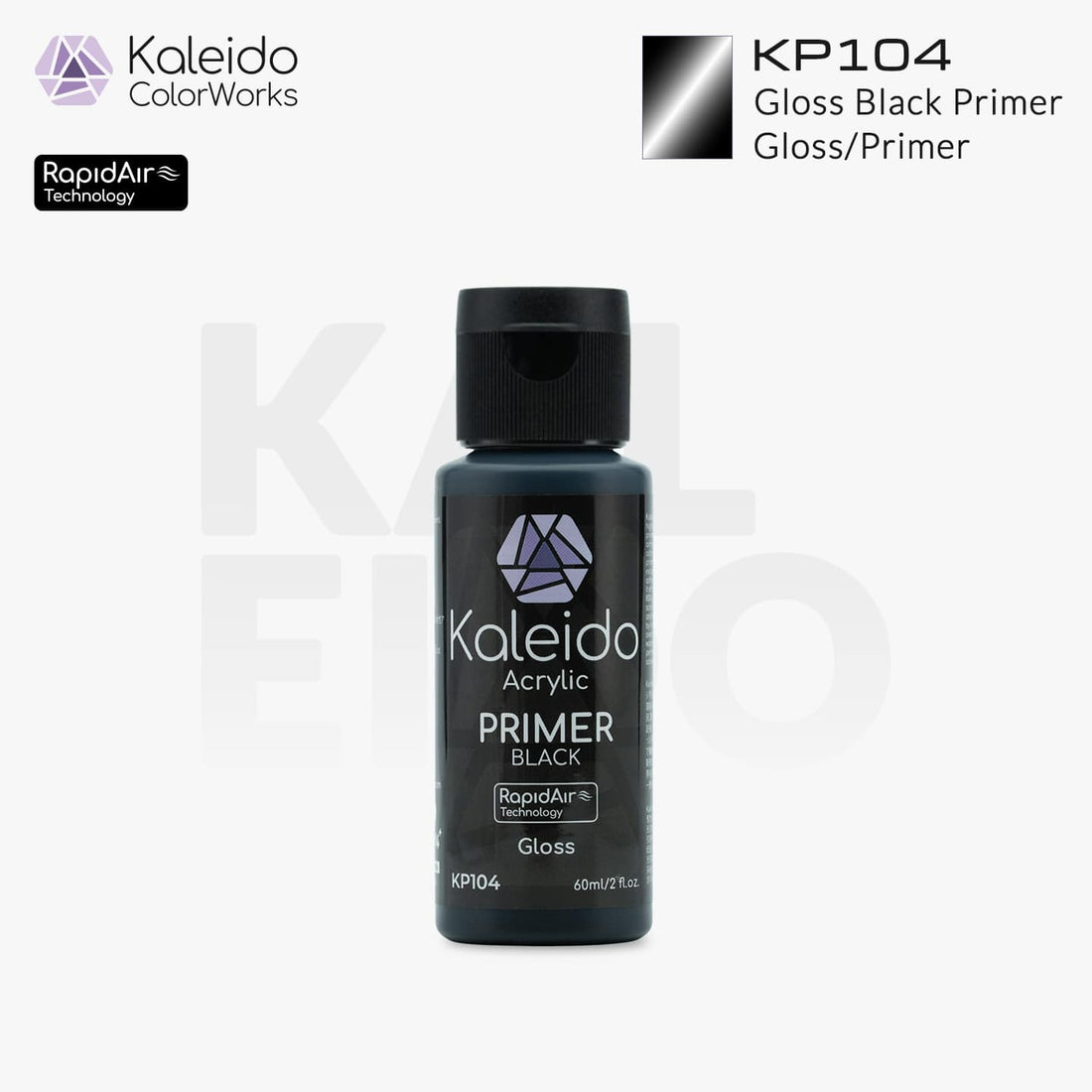 Kaleido Colorworks Water-Based Paint KP104 Gloss Black Primer 60ml – Gaahleri
